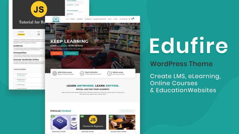 Edufire WordPress LearnDash Theme Review - Wbcom Designs