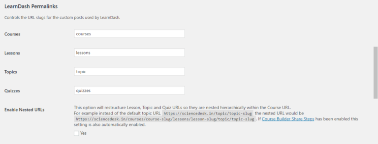 How to Change Permalinks LearnDash 3.0 - Wbcom Designs