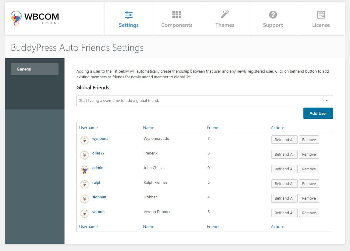 BuddyPress Auto Friends - Wbcom Designs Add global common friend BuddyPress Auto Friends - Wbcom Designs Add global common friend