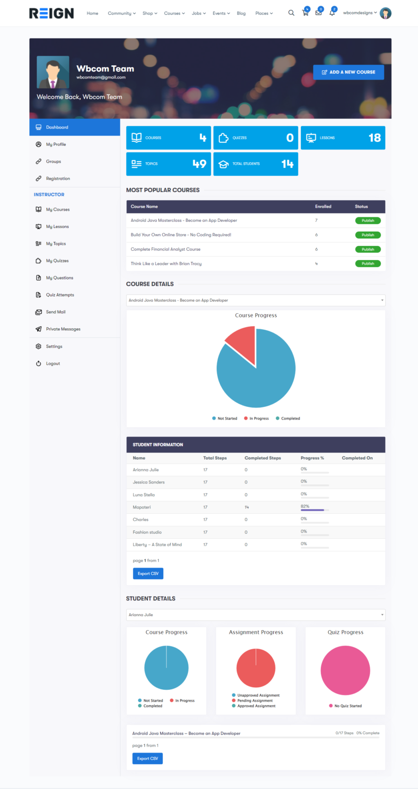 Latest Release LearnDash Frontend Dashboard Capabilities - Feb 2025