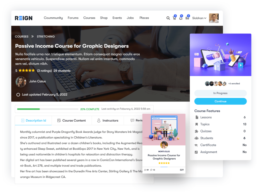 Reign LearnDash Addon - Wbcom Designs