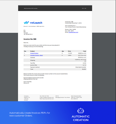 Woocommerce Invoice Plugin For Your WooCommerce Store