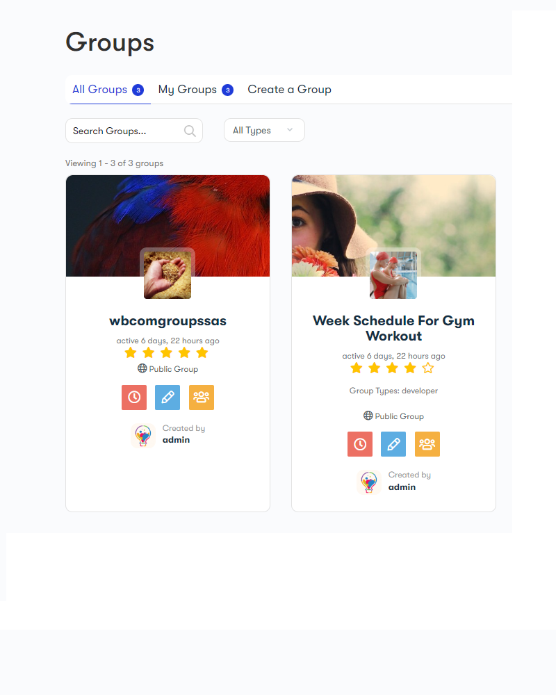 BuddyPress Group Reviews - BuddyBoss Platform Support - Wbcom