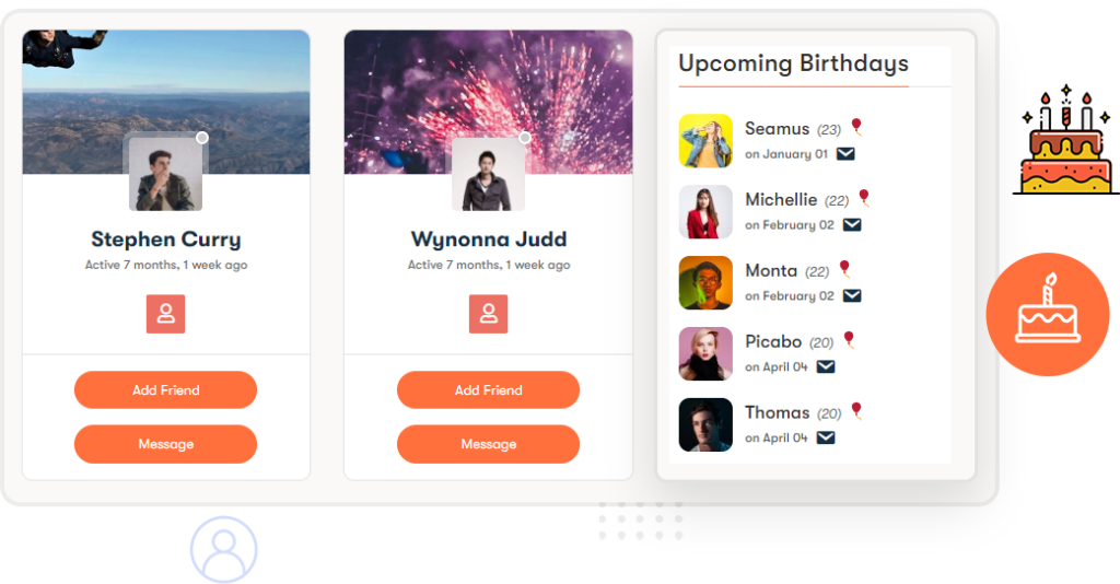 List BuddyPress Members Birthdays - Free BuddyPress Birthday Widget
