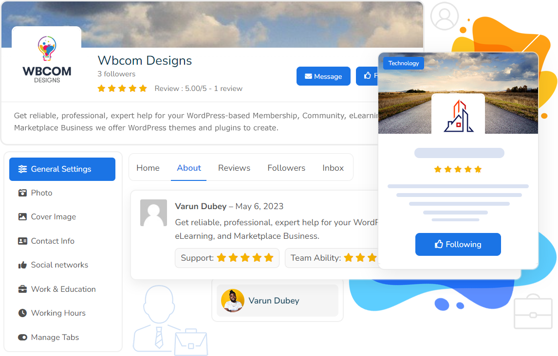 BuddyPress Business Profile - Wbcom Designs