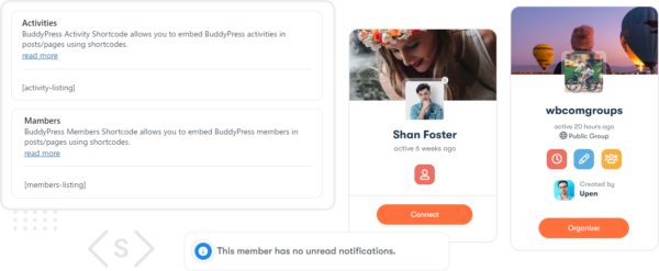 Shortcodes for BuddyPress | BuddyBoss Shortcodes - Wbcom Designs